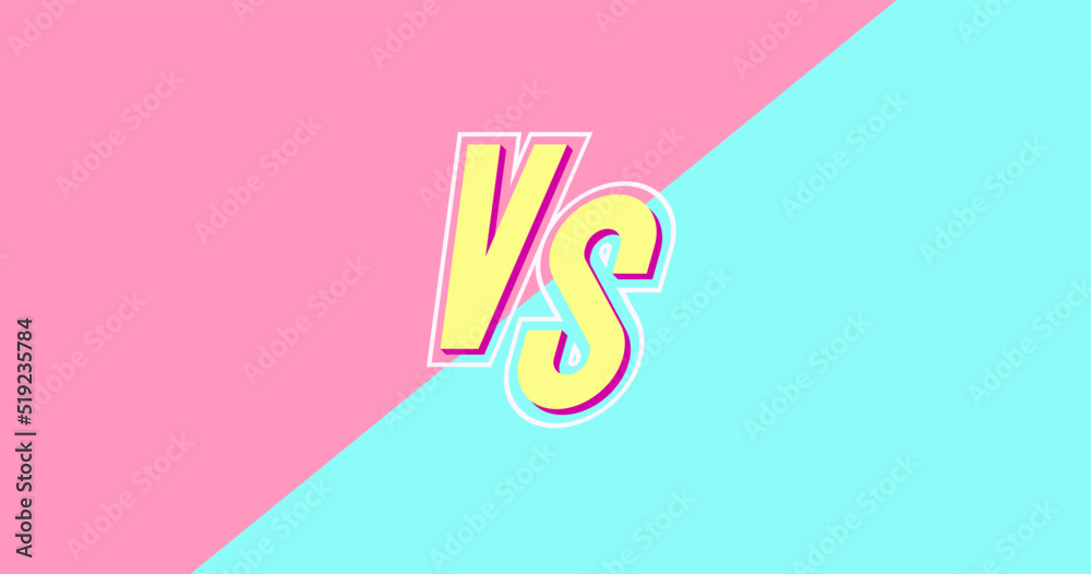 Vector versus banner with vs sign on trendy color background for battle ...
