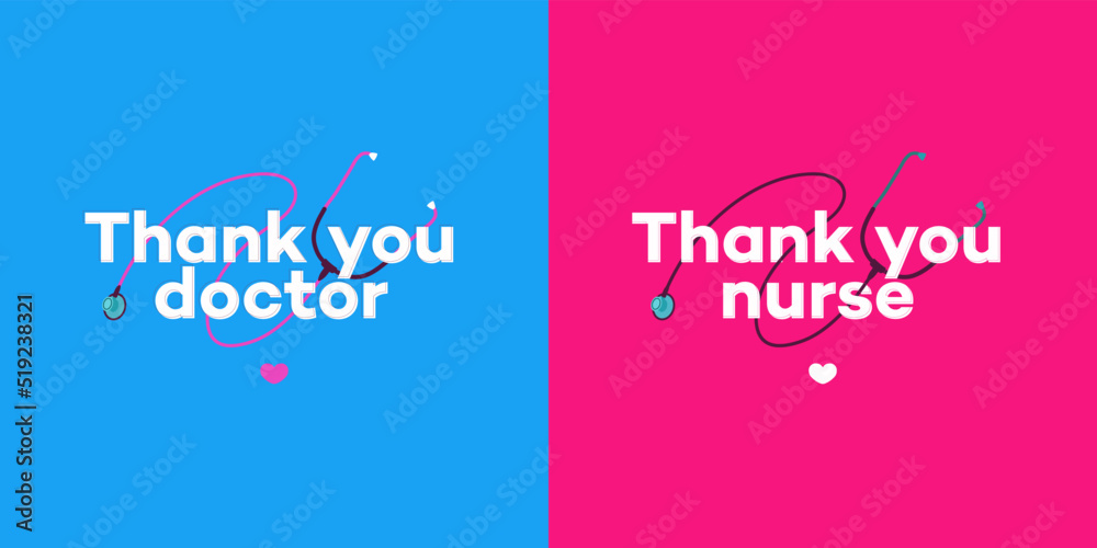 Thank you doctors and nurse set card. Medical staff, disinfectors ...