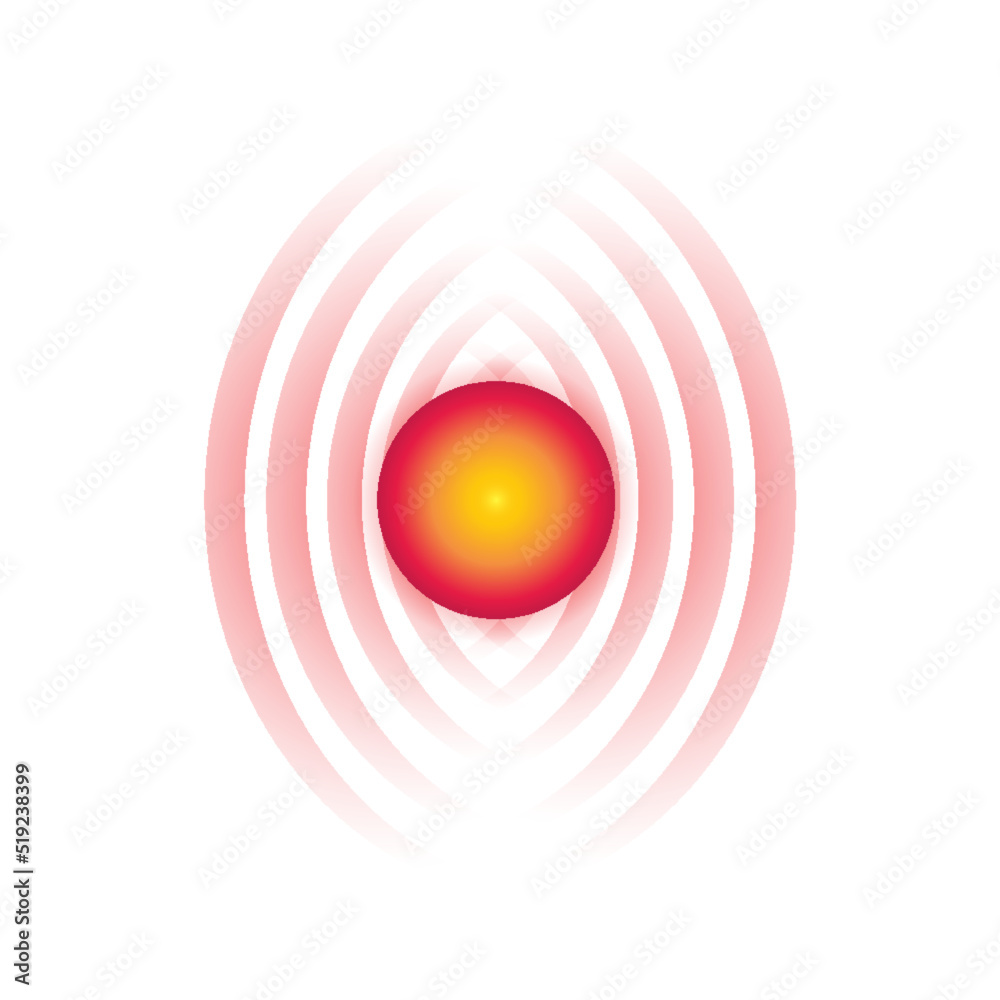 Pain symbol isolated on white background. Concentration medical sign ...