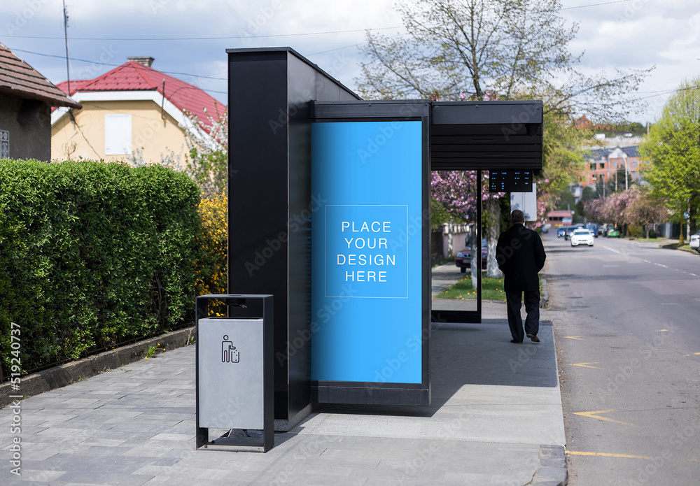 Bus Stop Display Mockup Stock Template | Adobe Stock