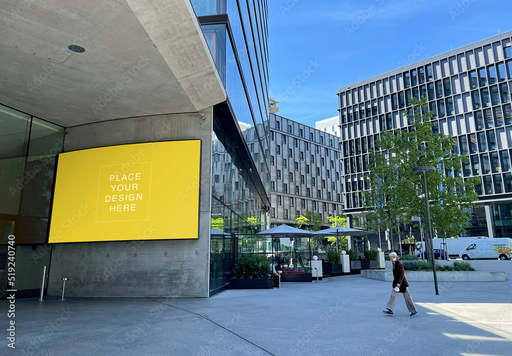 Business Center Billboard Screen Mockup Stock Template | Adobe Stock