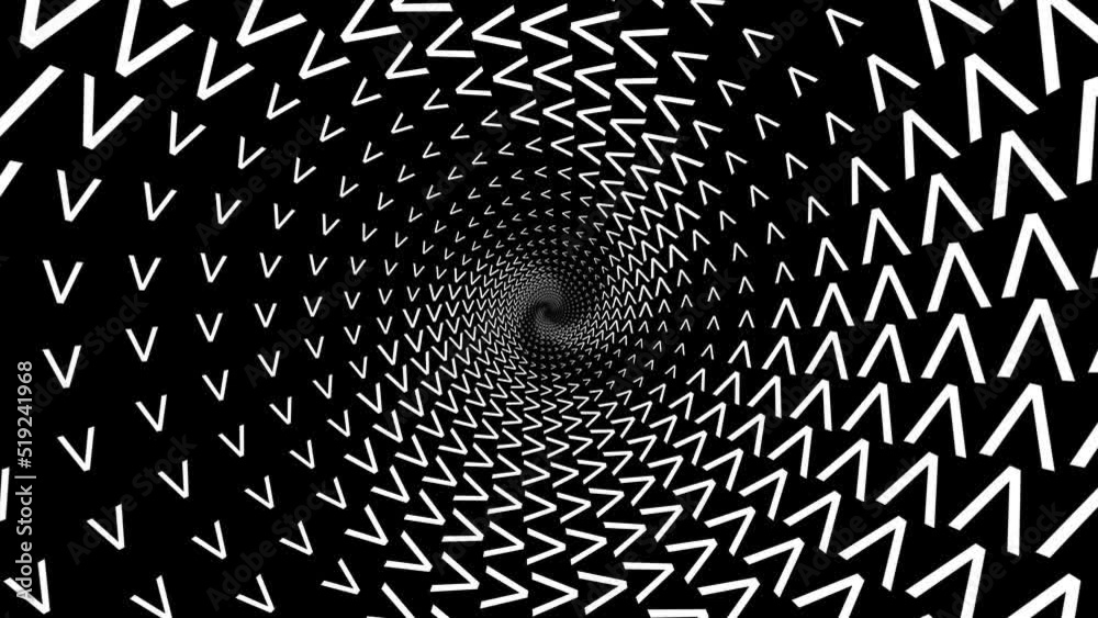 Twisting letter left arrow animation creative. Twirling symbol left ...