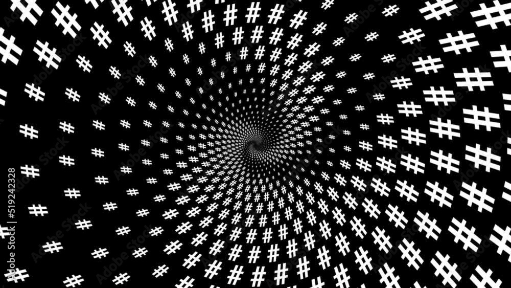 Twisting letter hash animation creative. Twirling symbol hash footage ...