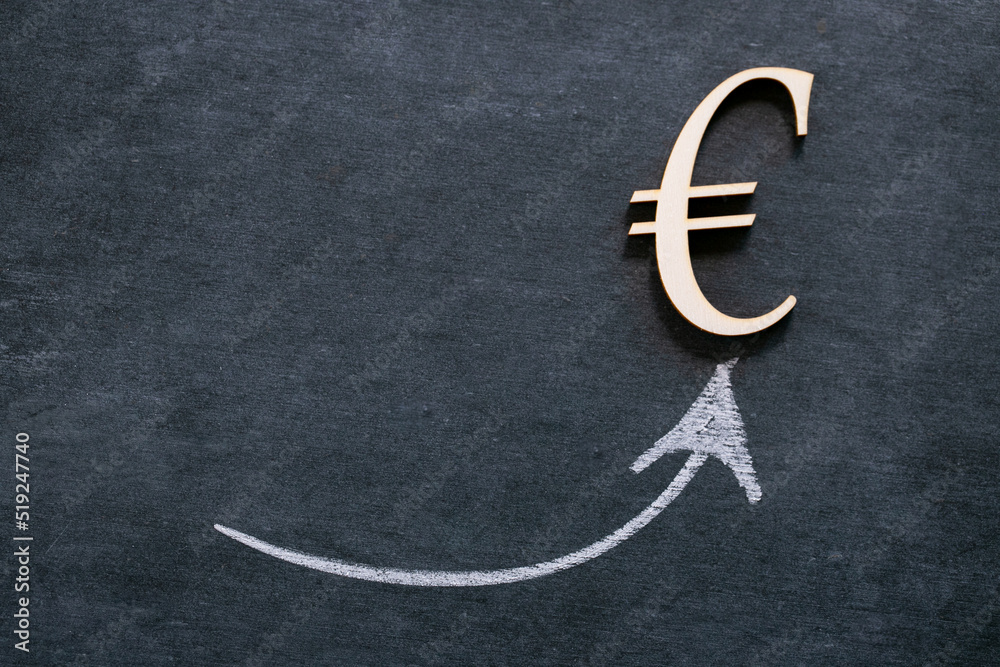 Euro growth. Rise in the euro exchange rate.growth of the exchange rate ...