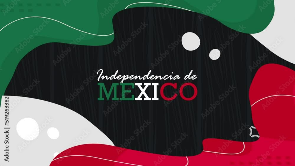 independencia de mexico lettering with flag Stock ビデオ | Adobe Stock