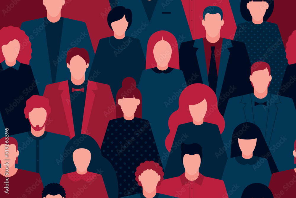 HR office workers seamless pattern. employee search. Business teamwork ...