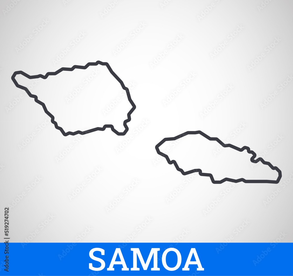 Simple outline map of Samoa. Vector graphic illustration. Stock Vector ...