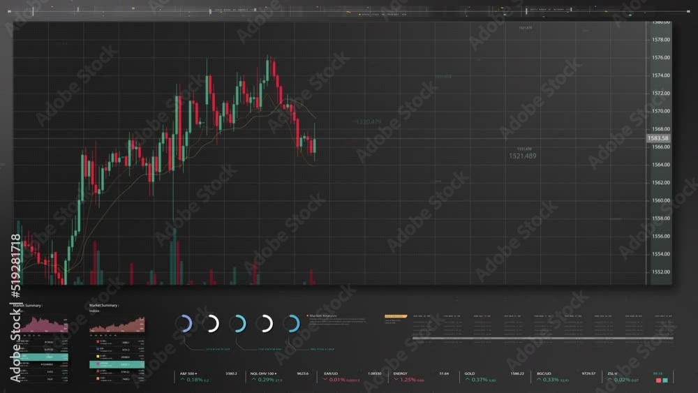 Business stock market, trading, info graphic with animated graphs ...