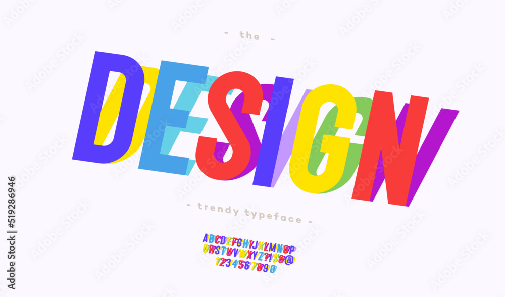 Vector original design font slanted style for banner, infographics ...
