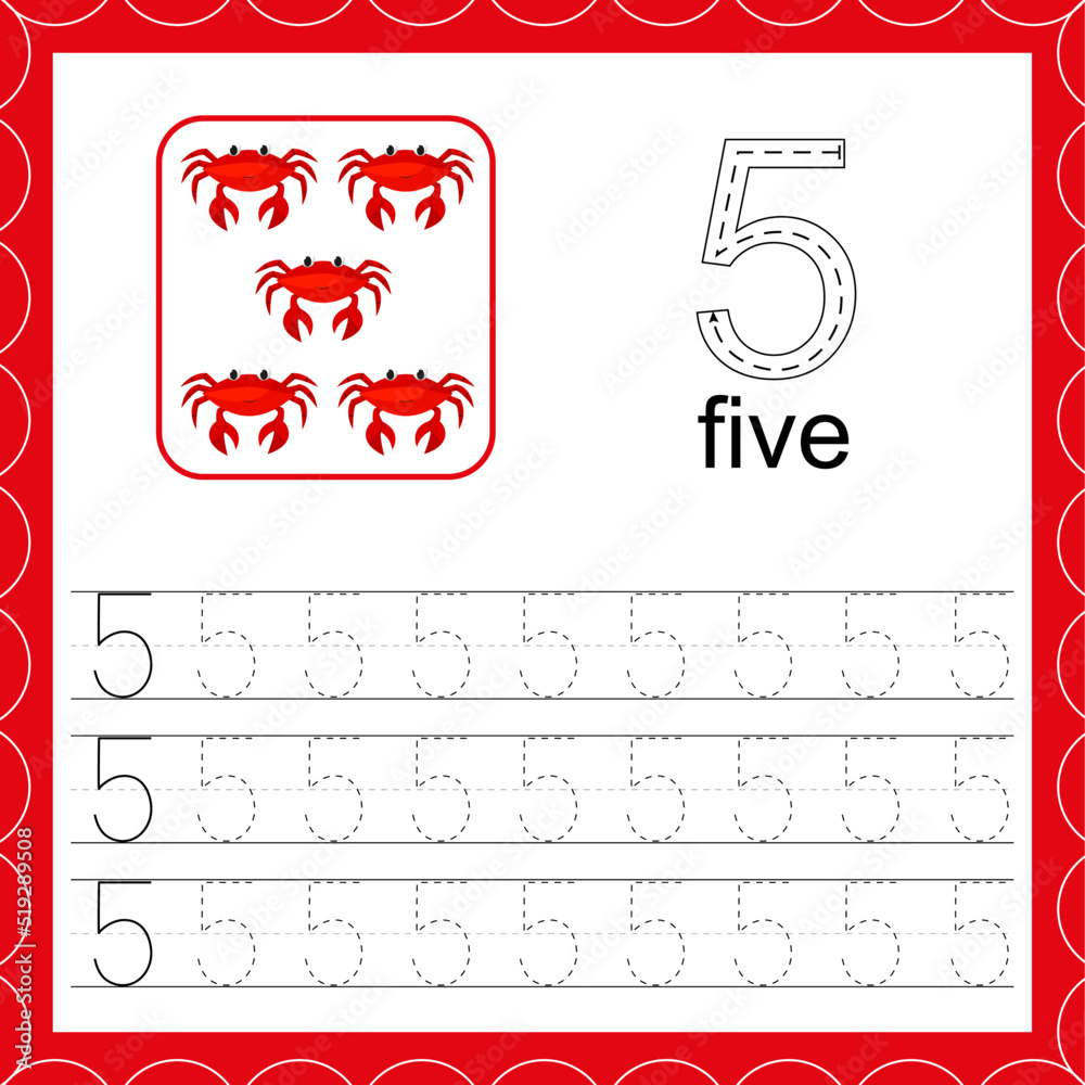 Cards with numbers for children. Trace the line. For kids learning to ...