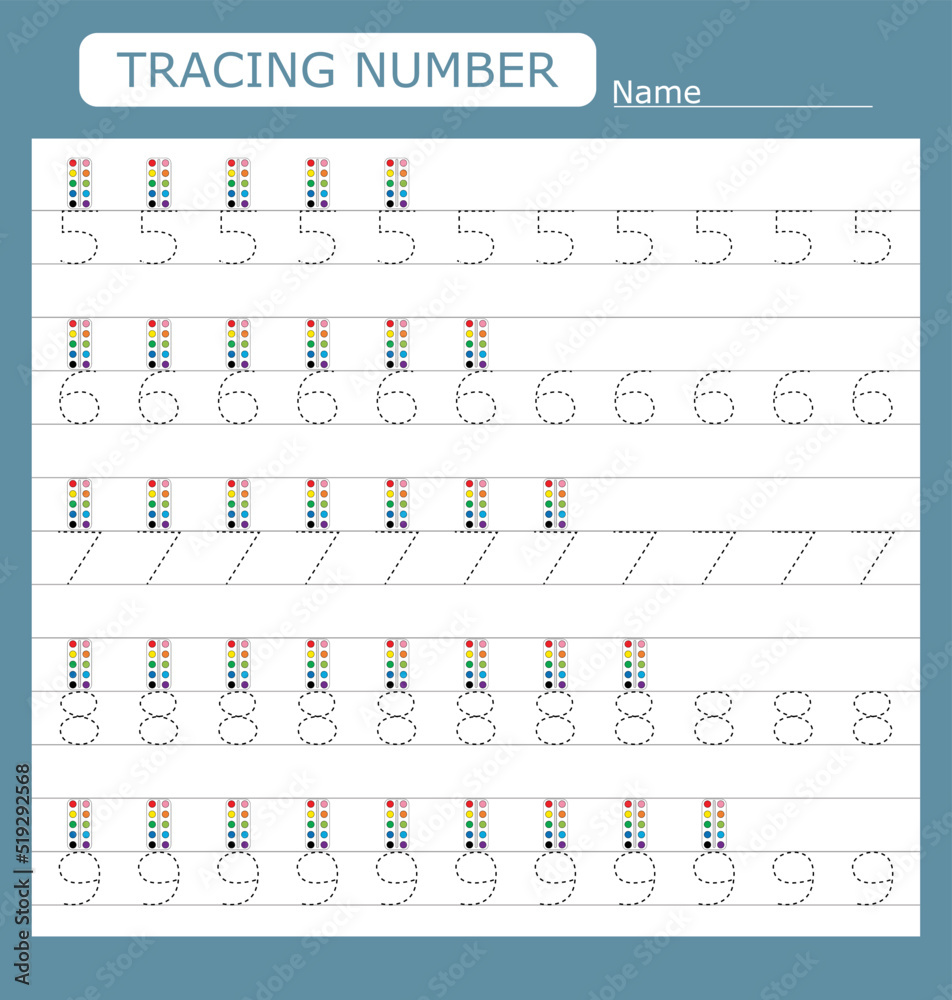 Numbers for kids. Worksheet for kindergarten and preschool. Training to ...