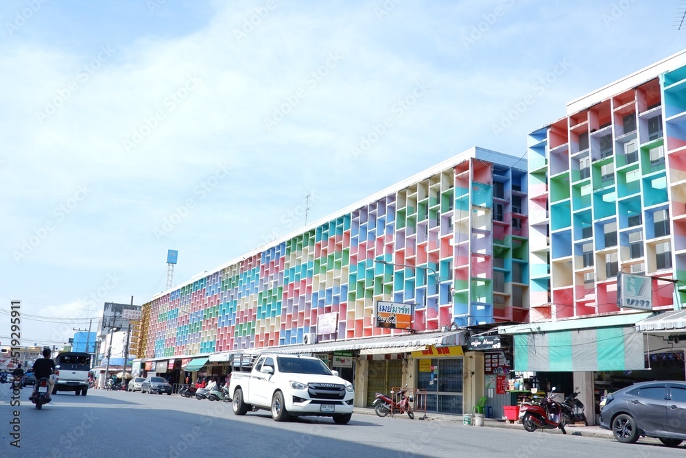 July 17, 2022-Yala,Thailand : A pastel colour of buildings in downtown ...
