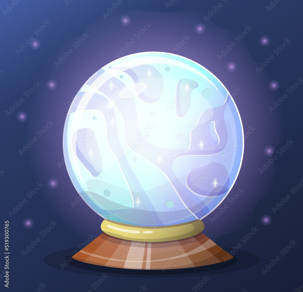 Vector magic fortune sphere glass ball. Witchy Magic Crystal Ball ...