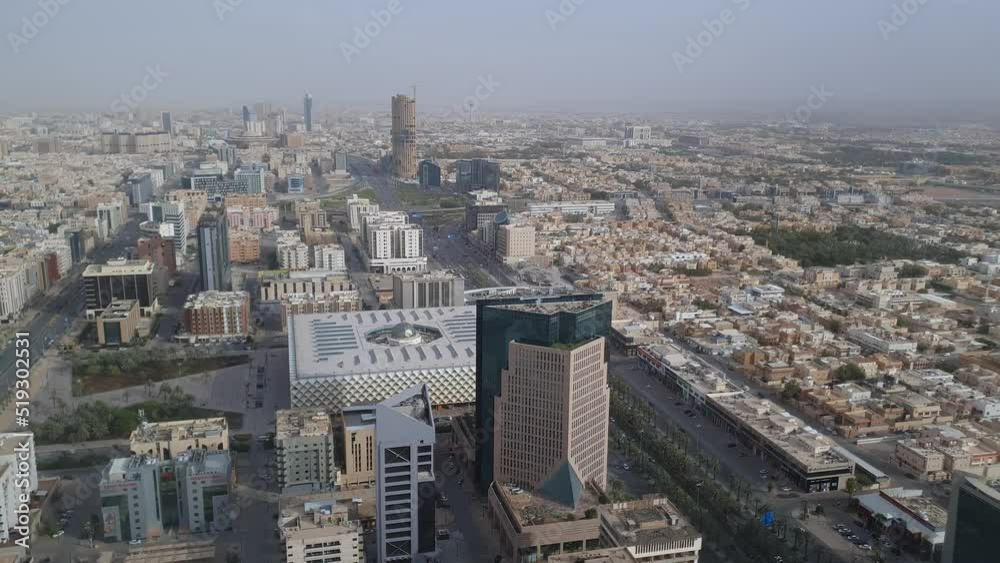 Riyadh skyline_ Aerial photography of the city of Riyadh at sunset in ...
