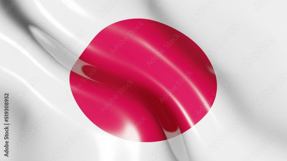 Waving flag of Japan country. 3d render national flag dynamic ...