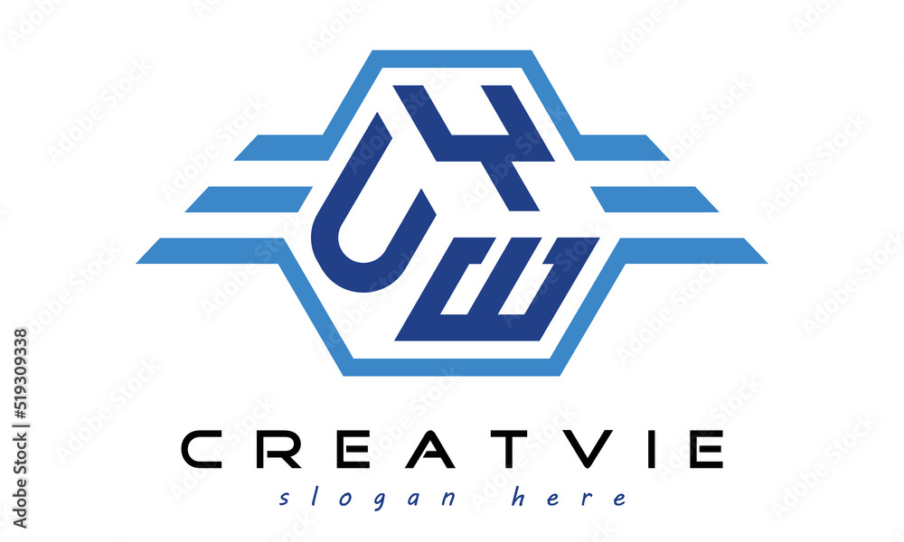 UYE three letter geometrical wings logo design vector template ...