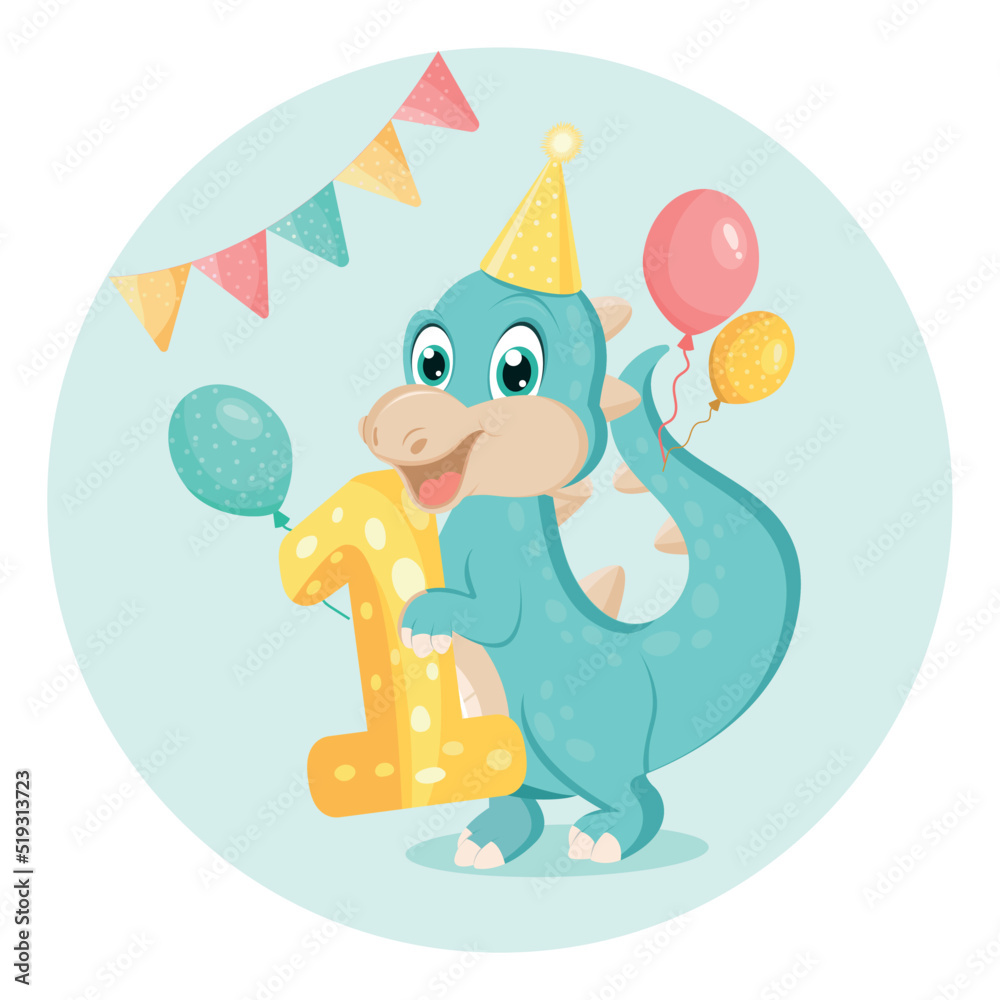 Happy Birthday Cute Dinosaur