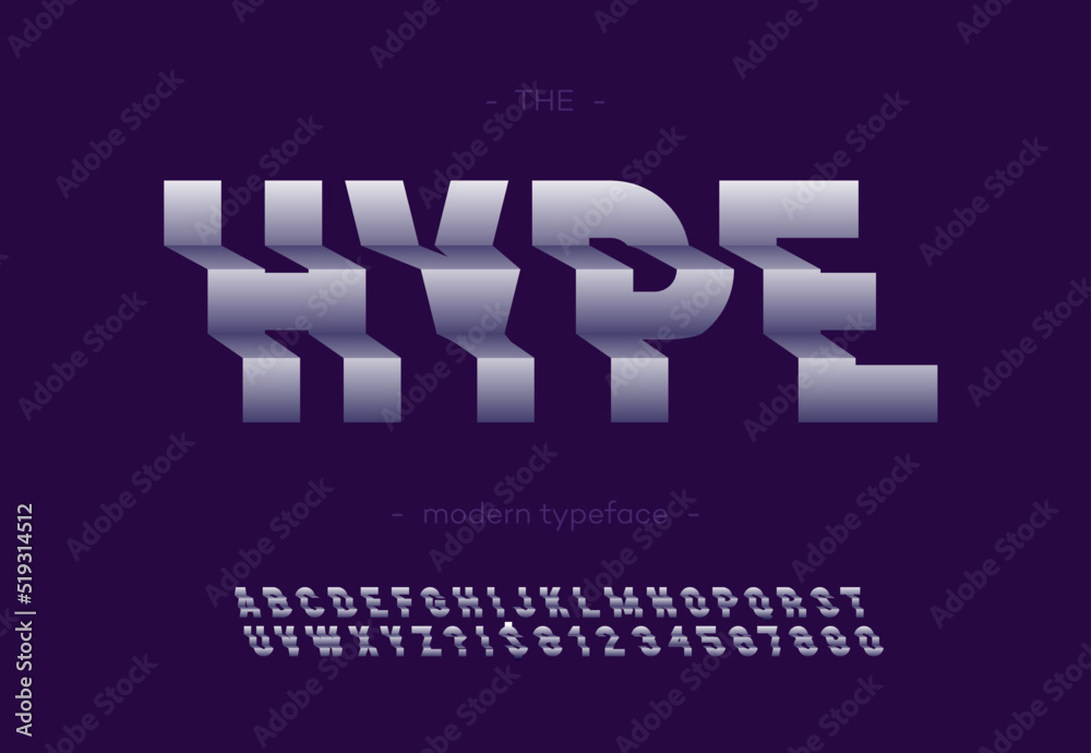 Vector hype bold typeface 3d typography sans serif for poster ...