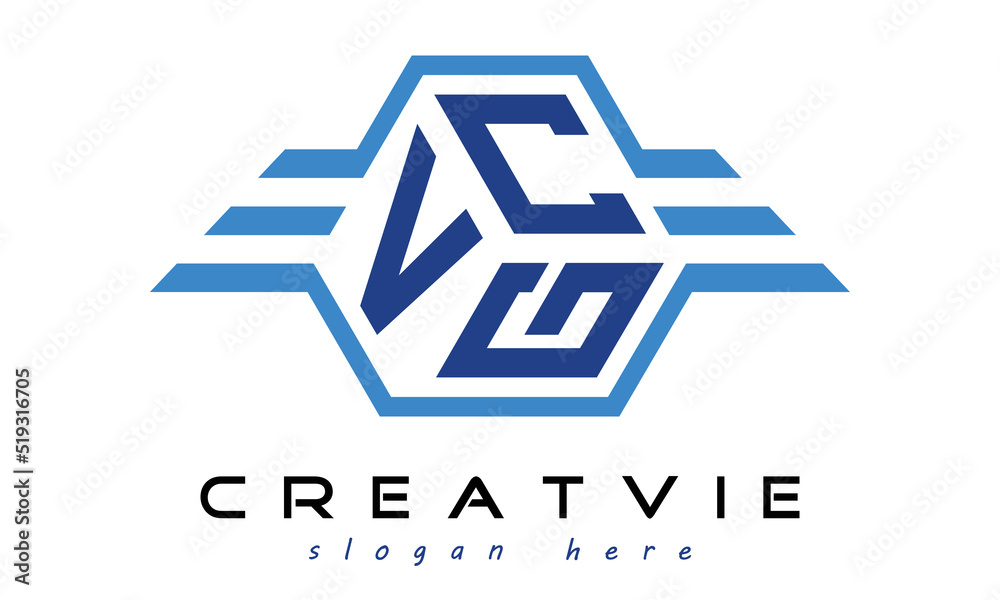 VCG three letter geometrical wings logo design vector template ...