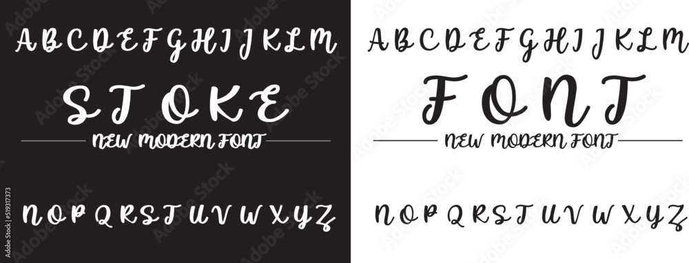 STOKE FONT, Sports minimal tech font letter set. Luxury vector typeface ...