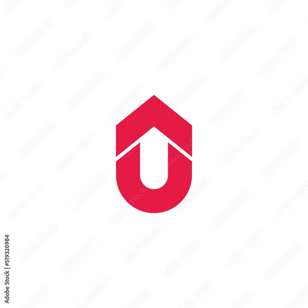 letter u simple geometric red arrow up logo vector Stock Vector | Adobe ...