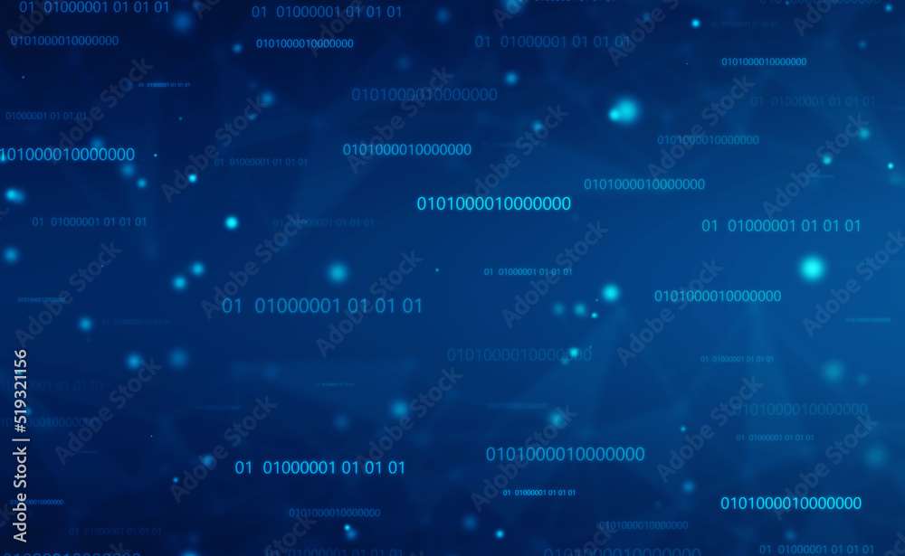 ภาพประกอบสต็อก Binary Code Background, Digital Abstract technology ...