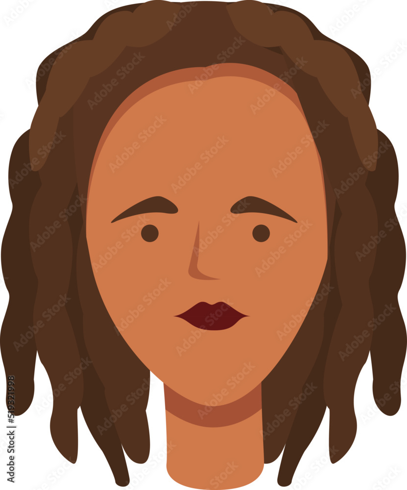 Cute dreadlocks icon cartoon vector. African hair. Afro face Stock ...