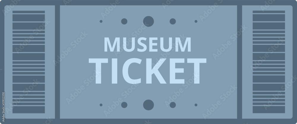 Museum pass icon cartoon vector. Admit entry. Concert ticket Stock ...