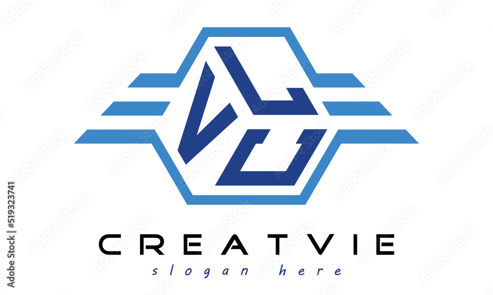 VLC three letter geometrical wings logo design vector template ...