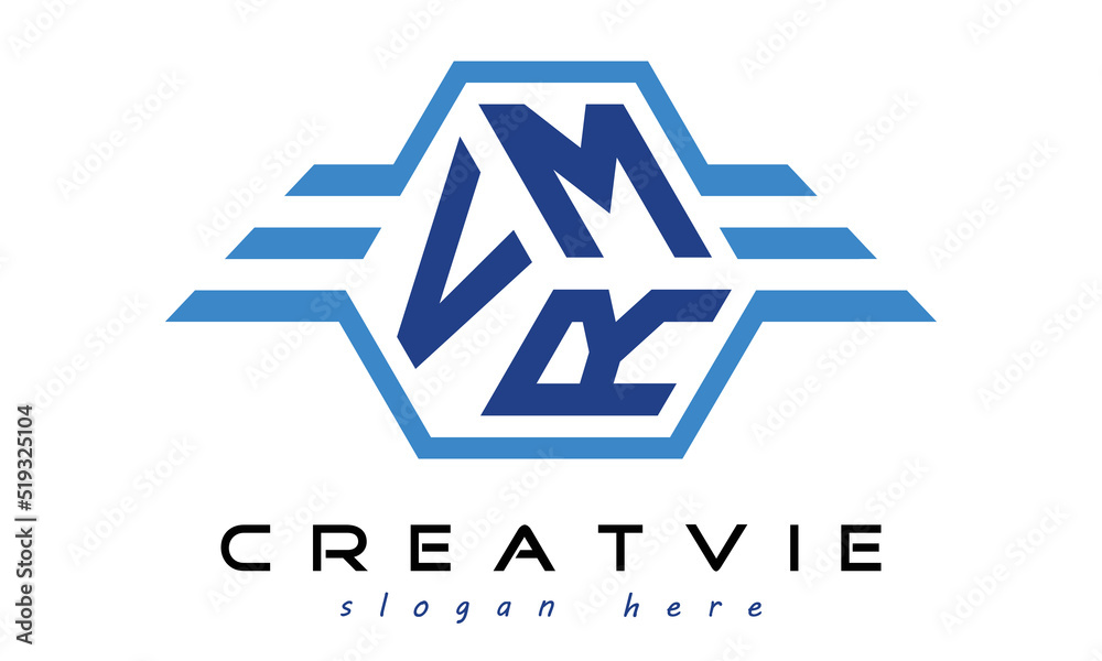 VMR three letter geometrical wings logo design vector template ...