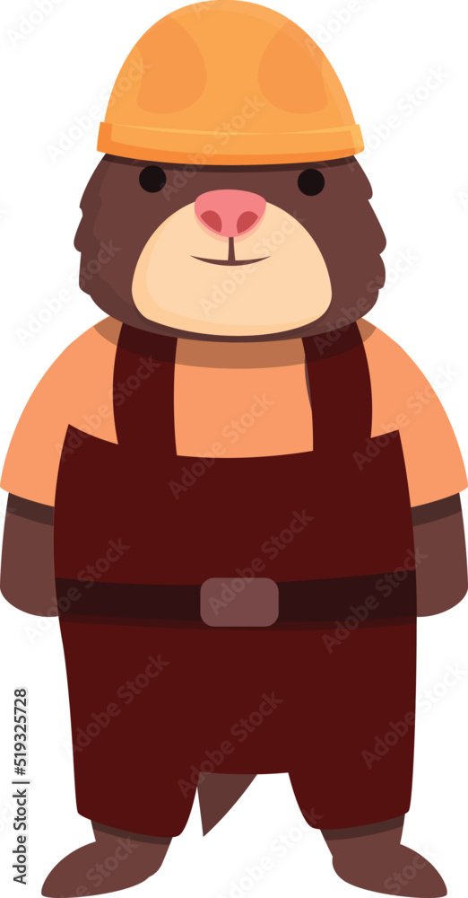 Mole miner icon cartoon vector. Cute animal. Activity glasses Stock ...
