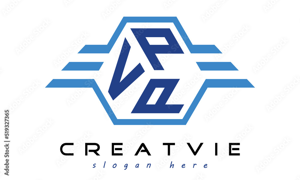 VPP three letter geometrical wings logo design vector template ...