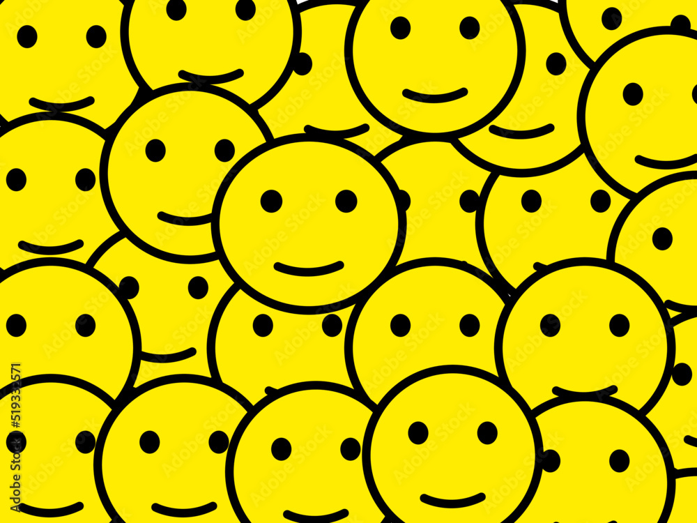 happy yellow smiley face emoji background image Stock Vector | Adobe Stock