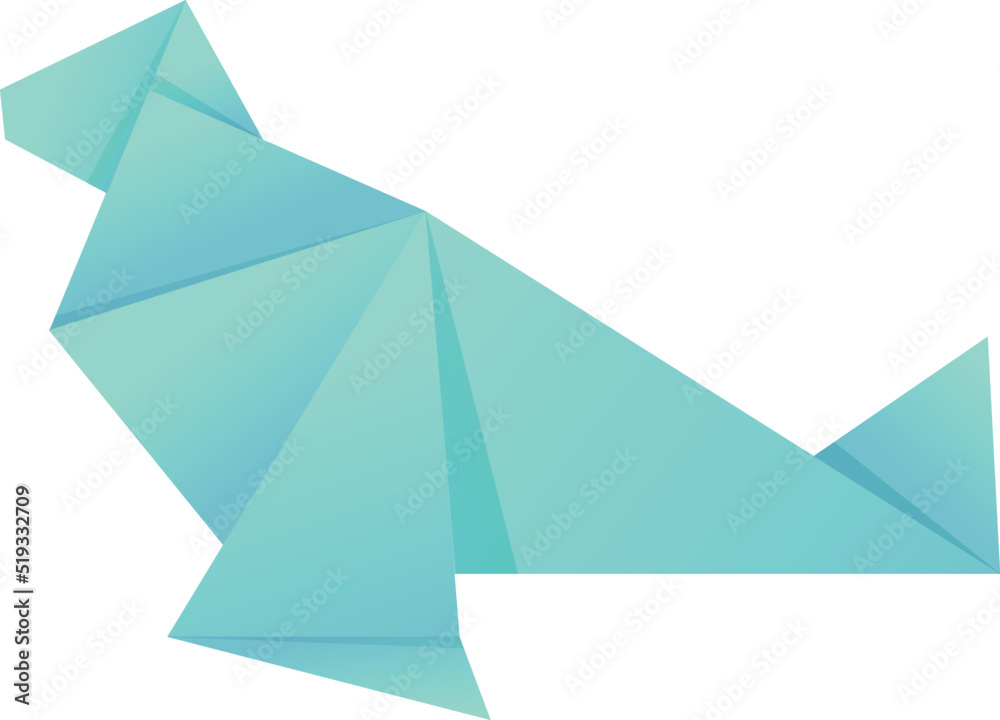 Origami bird icon cartoon vector. Paper animal. Art geometric Stock ...