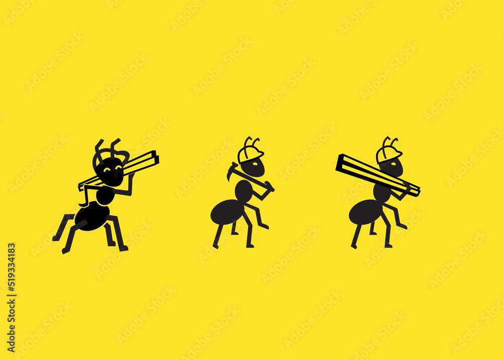 ant construction logo illustration Stock Vector | Adobe Stock
