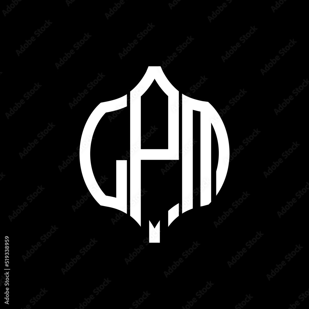 GPM letter logo. GPM best black background vector image. GPM Monogram ...