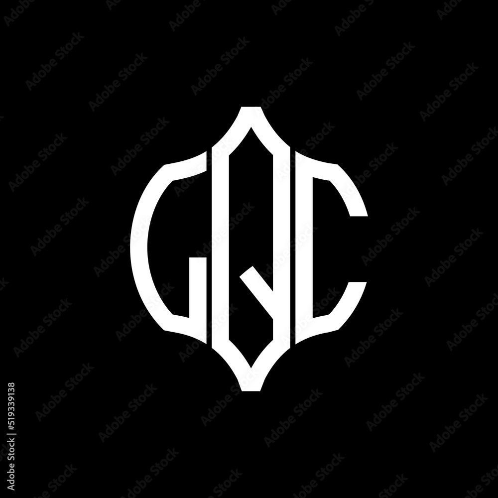 GQC letter logo. GQC best black background vector image. GQC Monogram ...