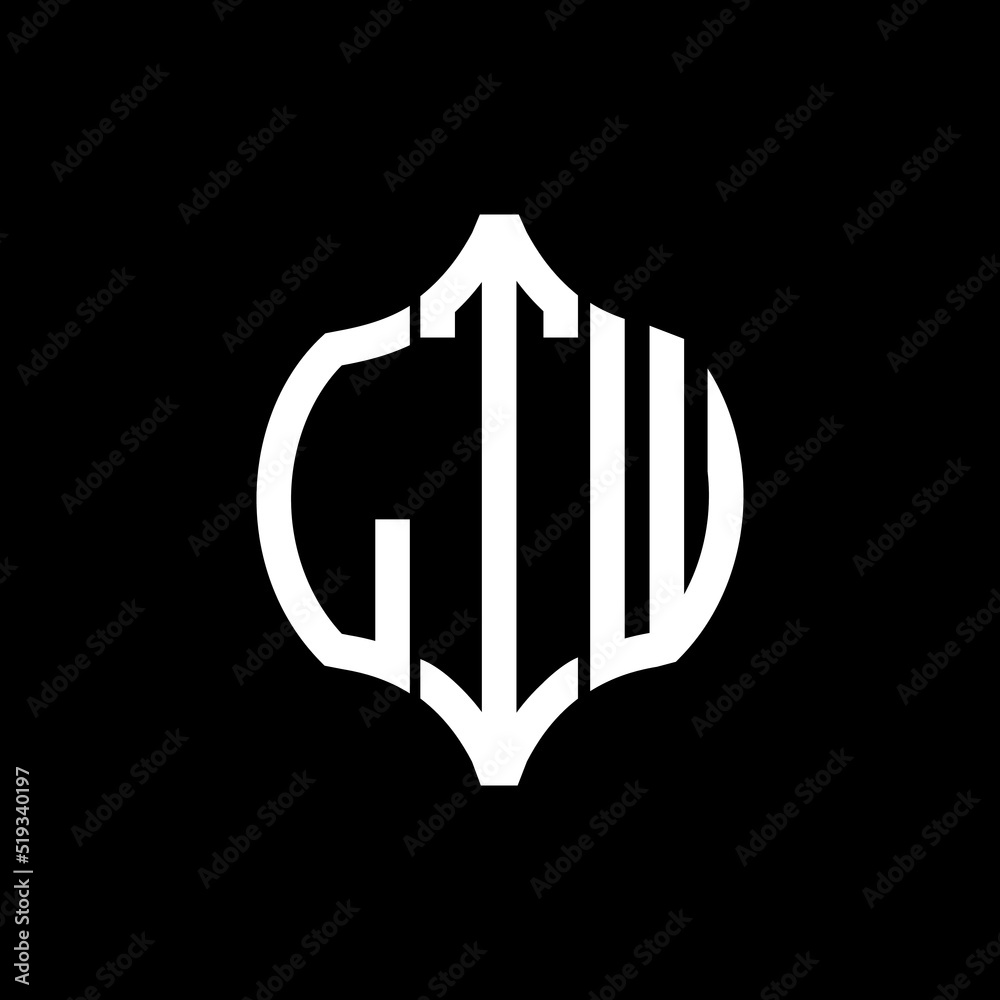 GTW letter logo. GTW best black background vector image. GTW Monogram logo design for ...