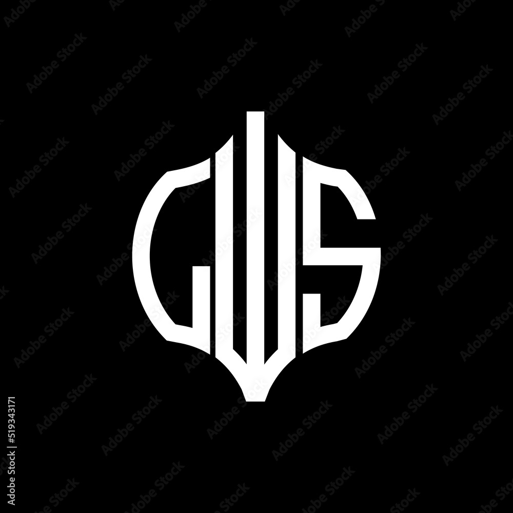 GWS letter logo. GWS best black background vector image. GWS Monogram ...
