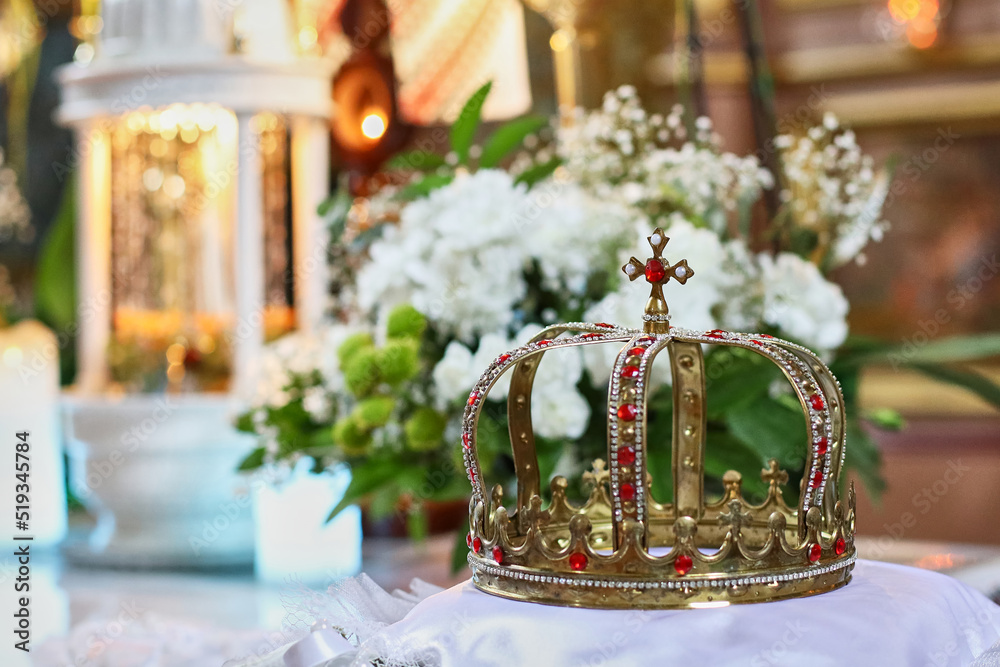 Church crown for the wedding of the bride and groom. Stock Photo ...