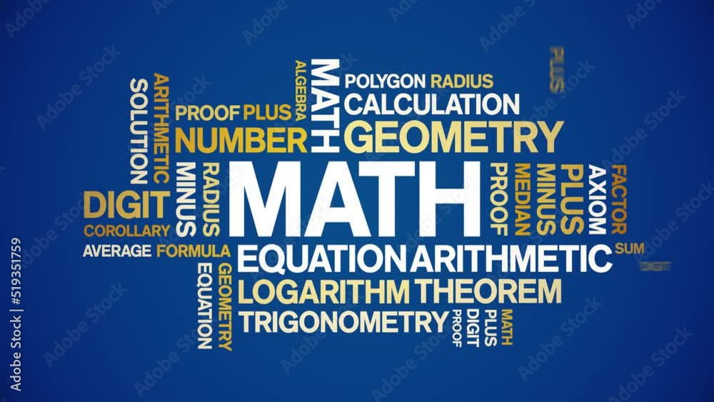 Math animated tag word cloud;text design animation kinetic typography ...