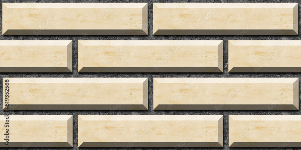 3D elevation brick wall tiles design, 3d wallpaper background used ...
