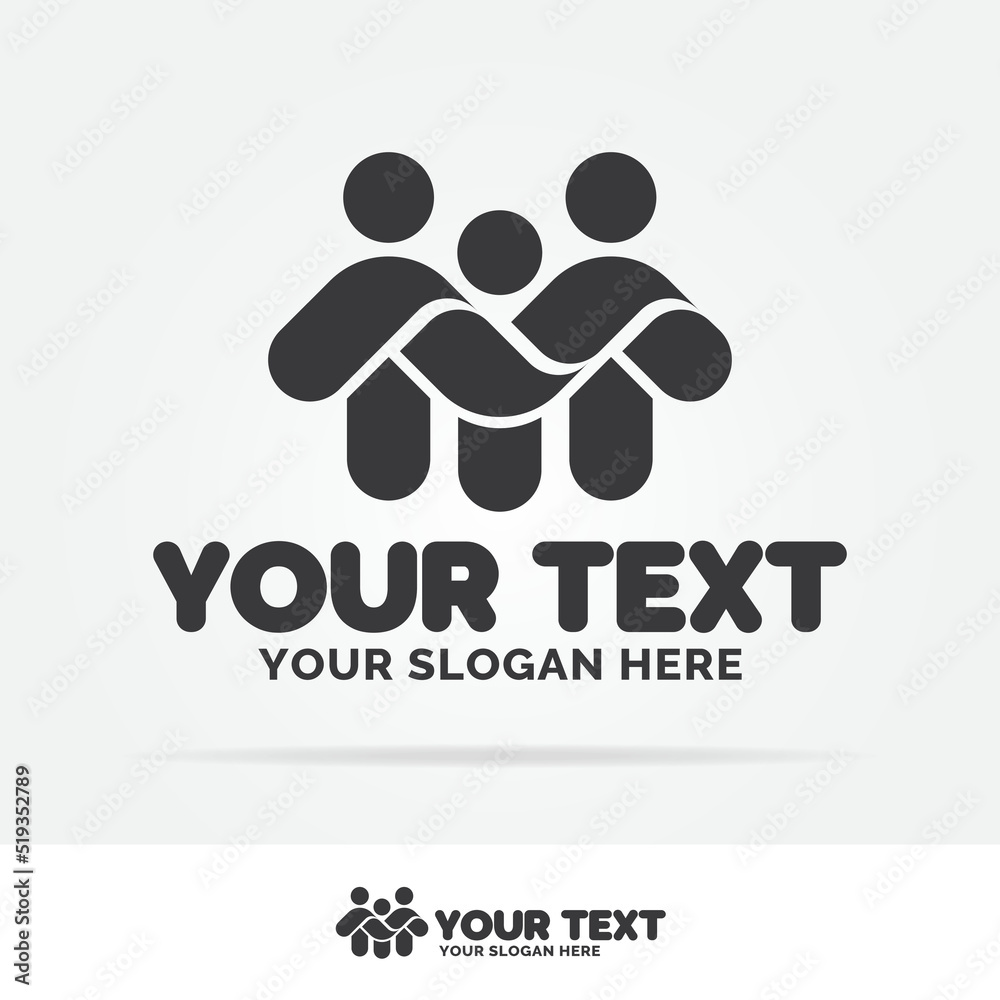 Family logo black color isolated on white background consisting of ...