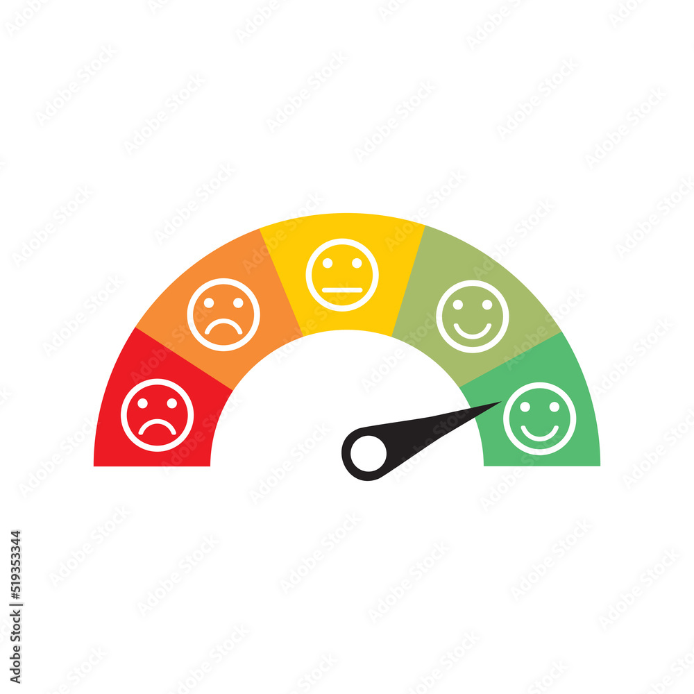 Customer icon emotions satisfaction meter with different symbol Stock ...