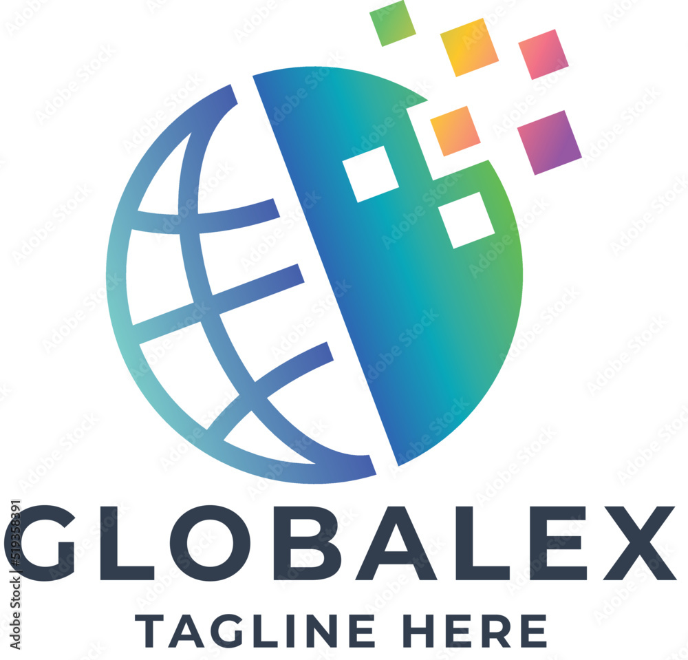Digital Global Business Logo Stock Vector | Adobe Stock