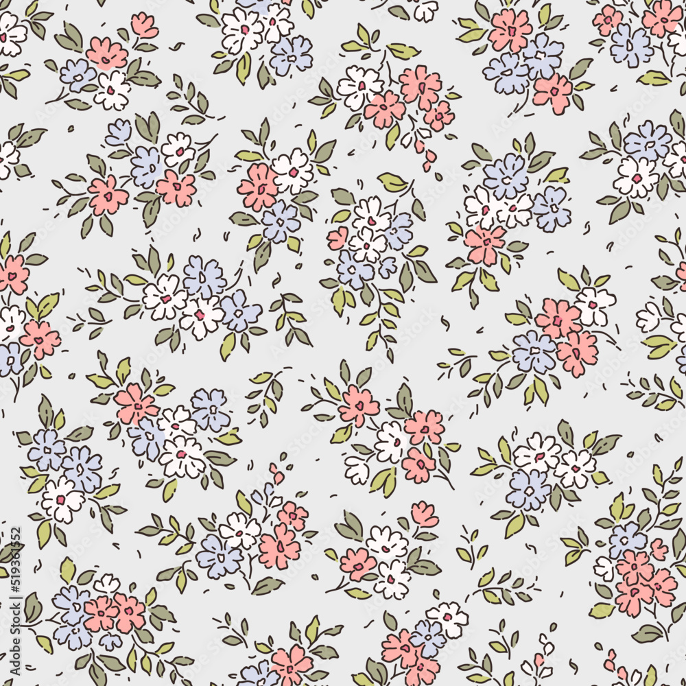 Cute floral pattern in the small flower. Seamless vector texture ...