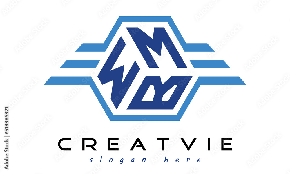 WMB three letter geometrical wings logo design vector template ...