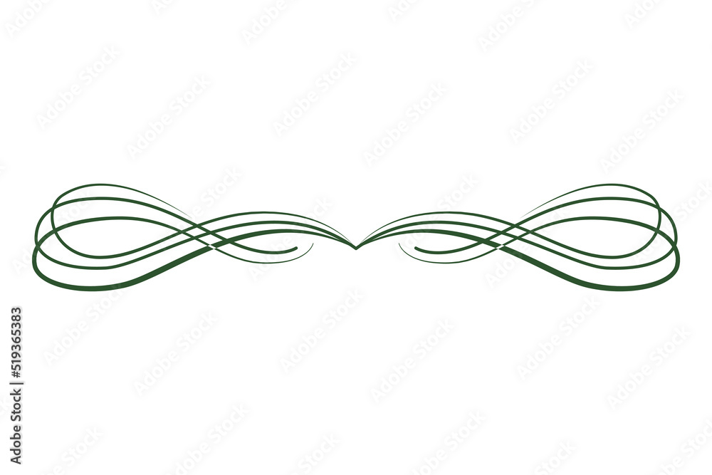 Green text divider, page separators design. Line border, laurel ...