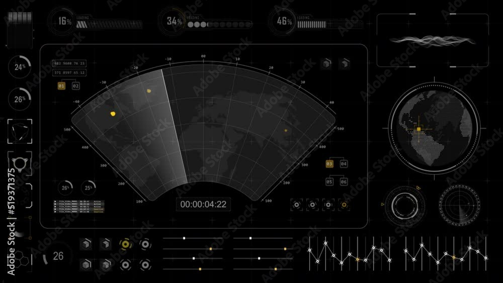 Vidéo Stock Motion graphic of Blue color sonar radar screen searching ...