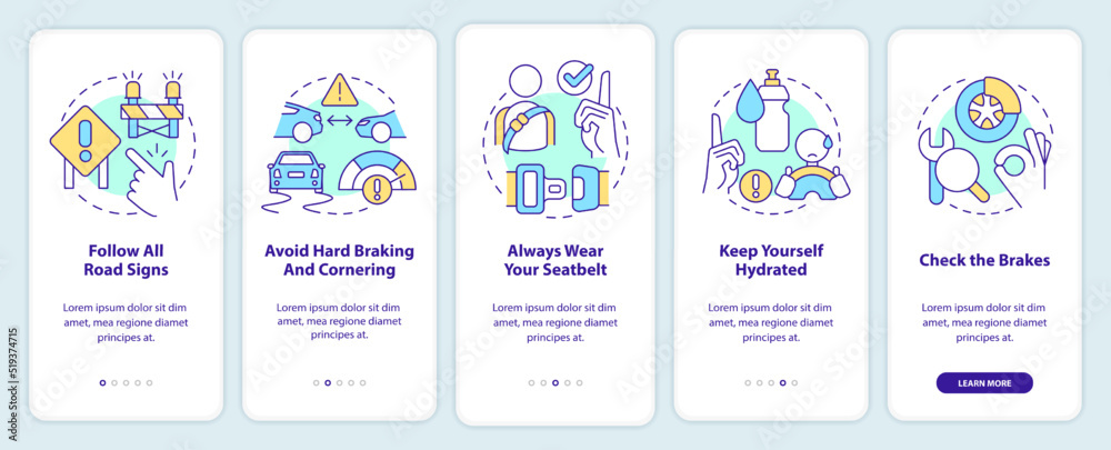 Driving safety for commercial drivers onboarding mobile app screen ...